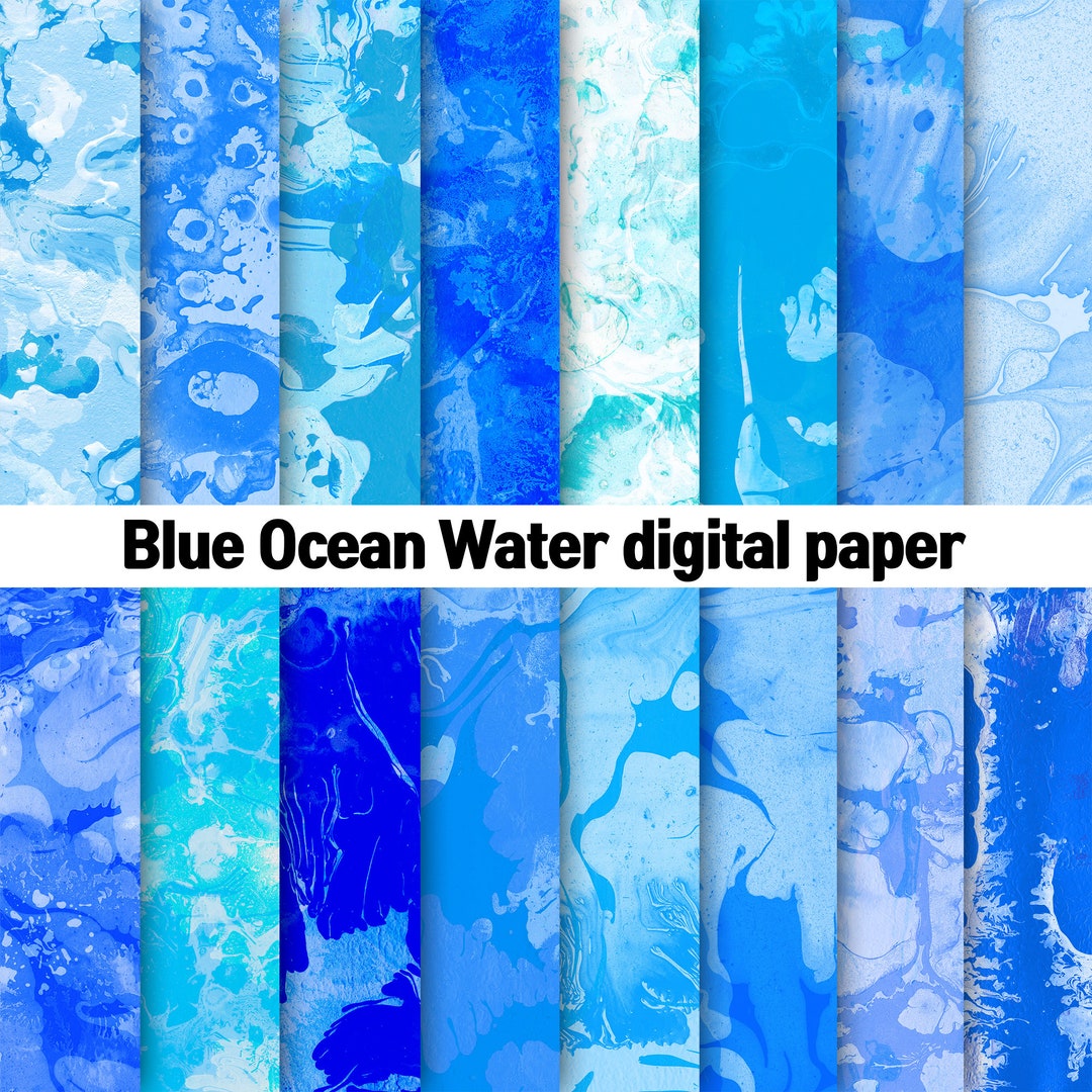 Blue Ocean Water Sea Beach Backgrounds Instant Jpeg Download - Etsy