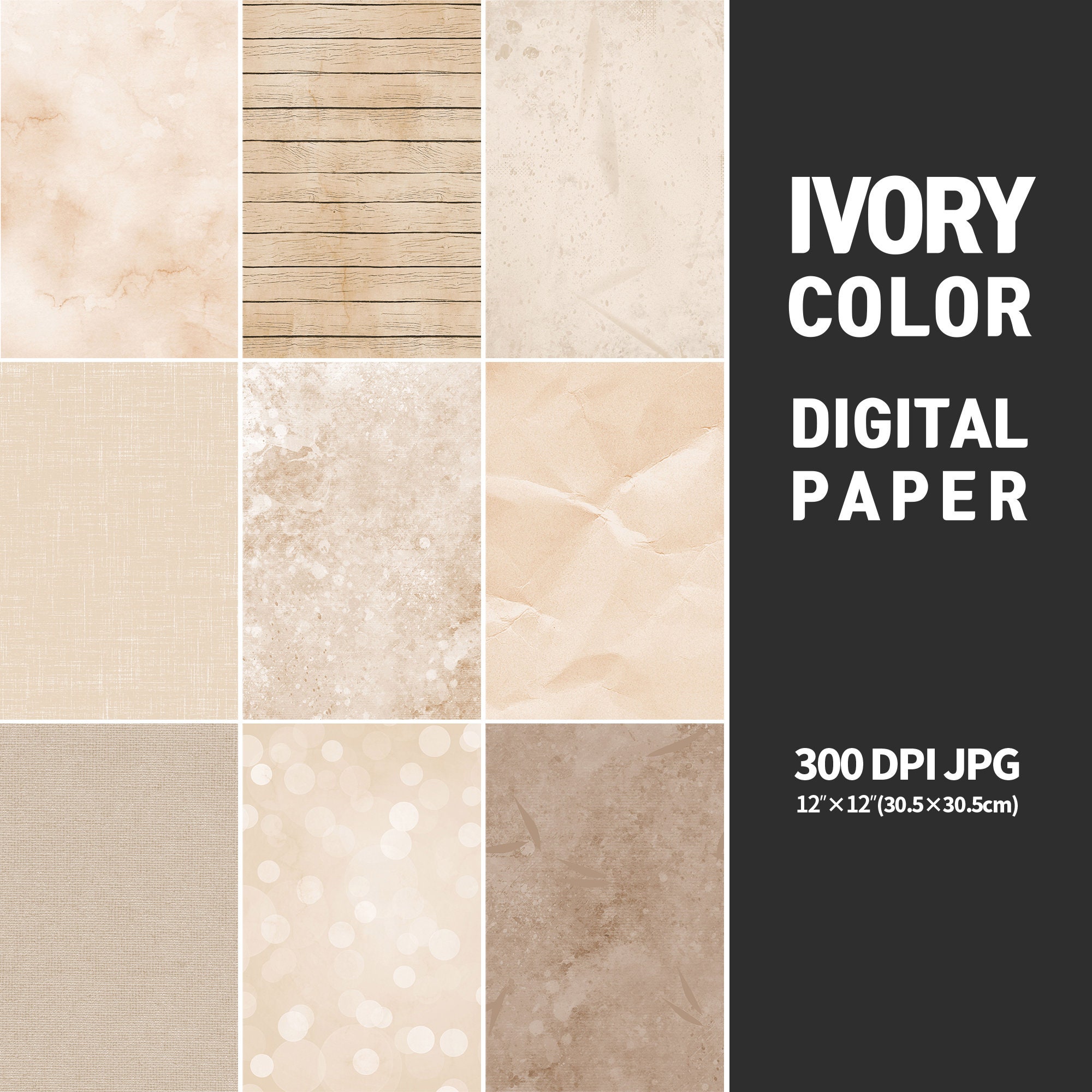 Ivory Textures, Digital Paper, Ivory Textured, Grunge Textures, Instant ...