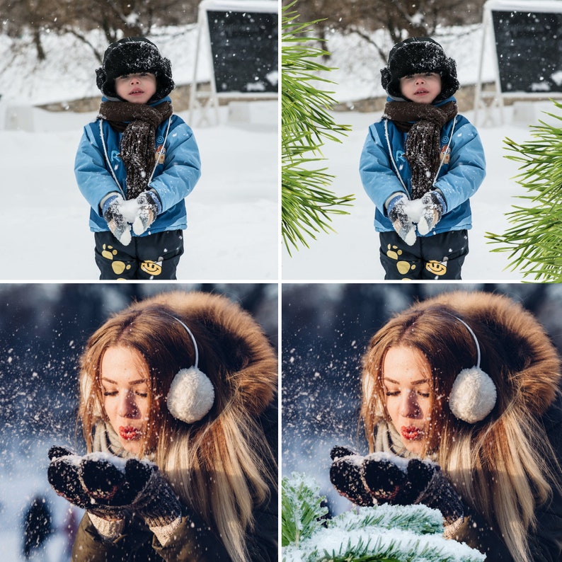 16 Winter Overlays, Christmas Tree Branch Overlays, Fir Overlay, Spruce ...