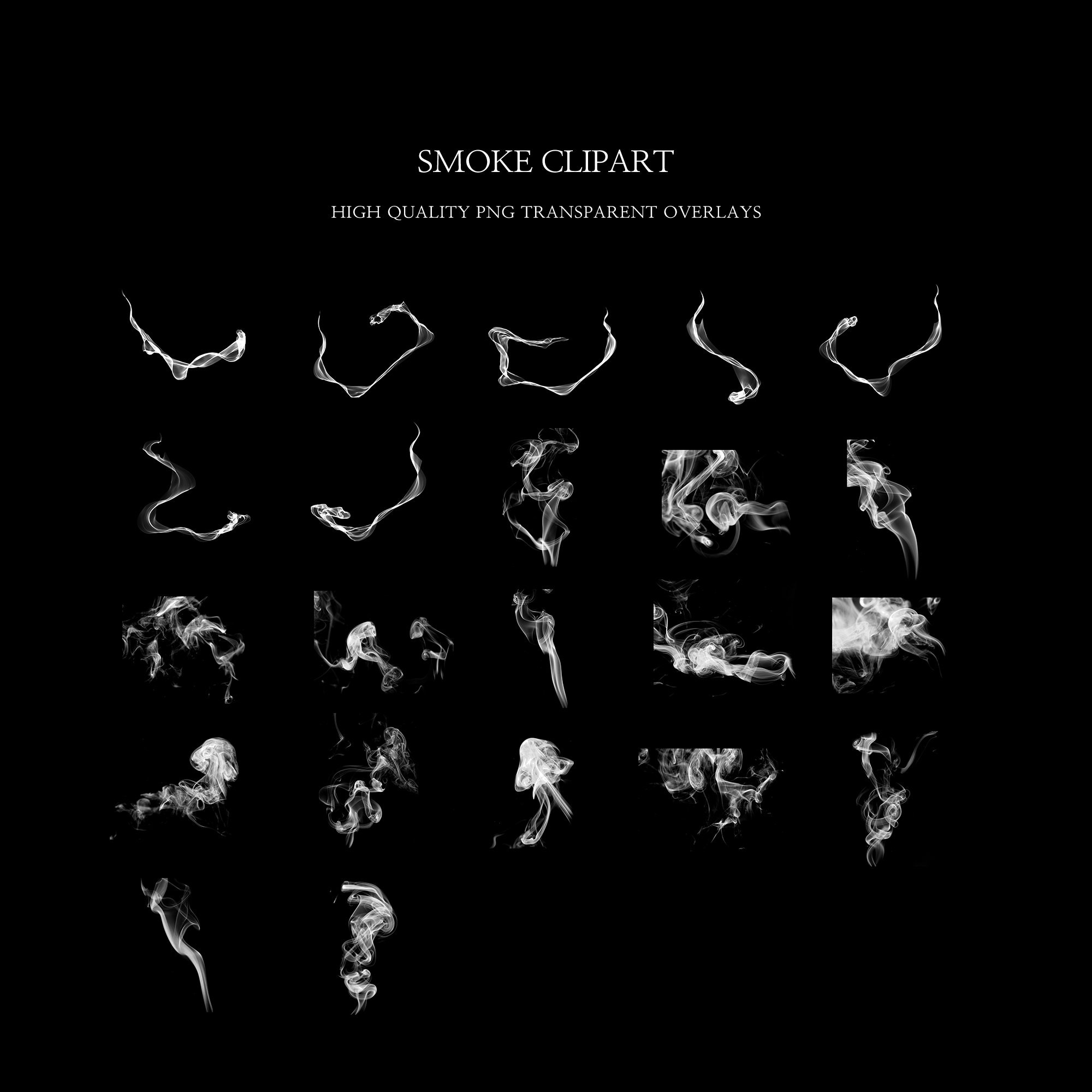 Magic Smoke Overlays, Smoke Clipart, Transparent PNG Files, Colorful ...