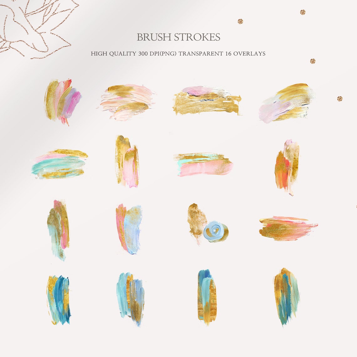 Colorful Watercolor Splash and Brush Stroke Clipart Png Textures. Paint ...