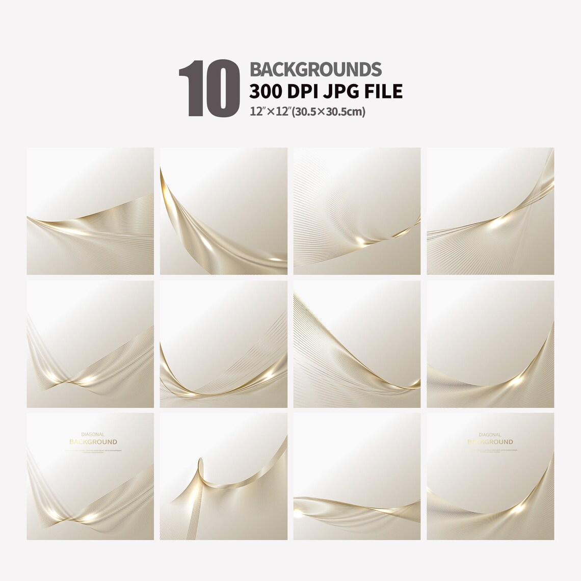 Gold Line White and Gold Collection, Line Art Modern Clipart Digital ...