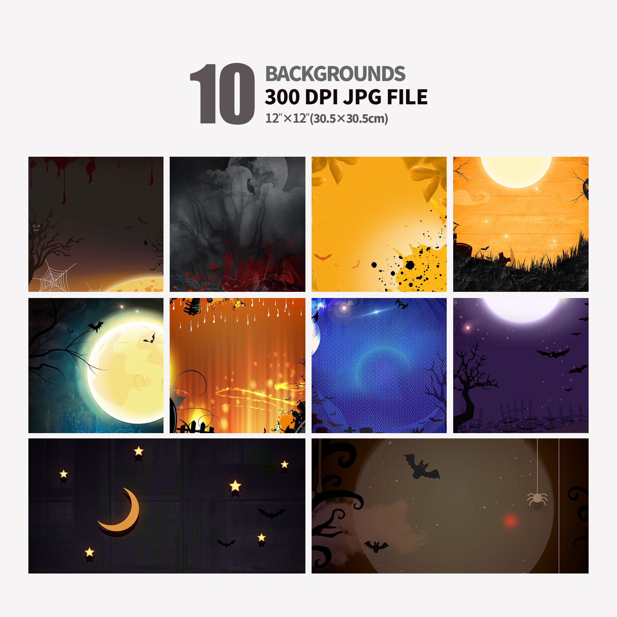 Halloween Digital Paper, Scrapbook Papers, Halloween, Spooky ...