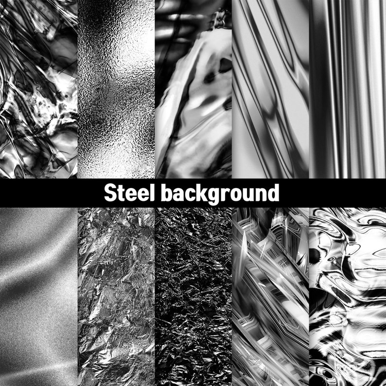 Silver Metallics Digital Paper, Metal Digital Paper, Silver Textures ...