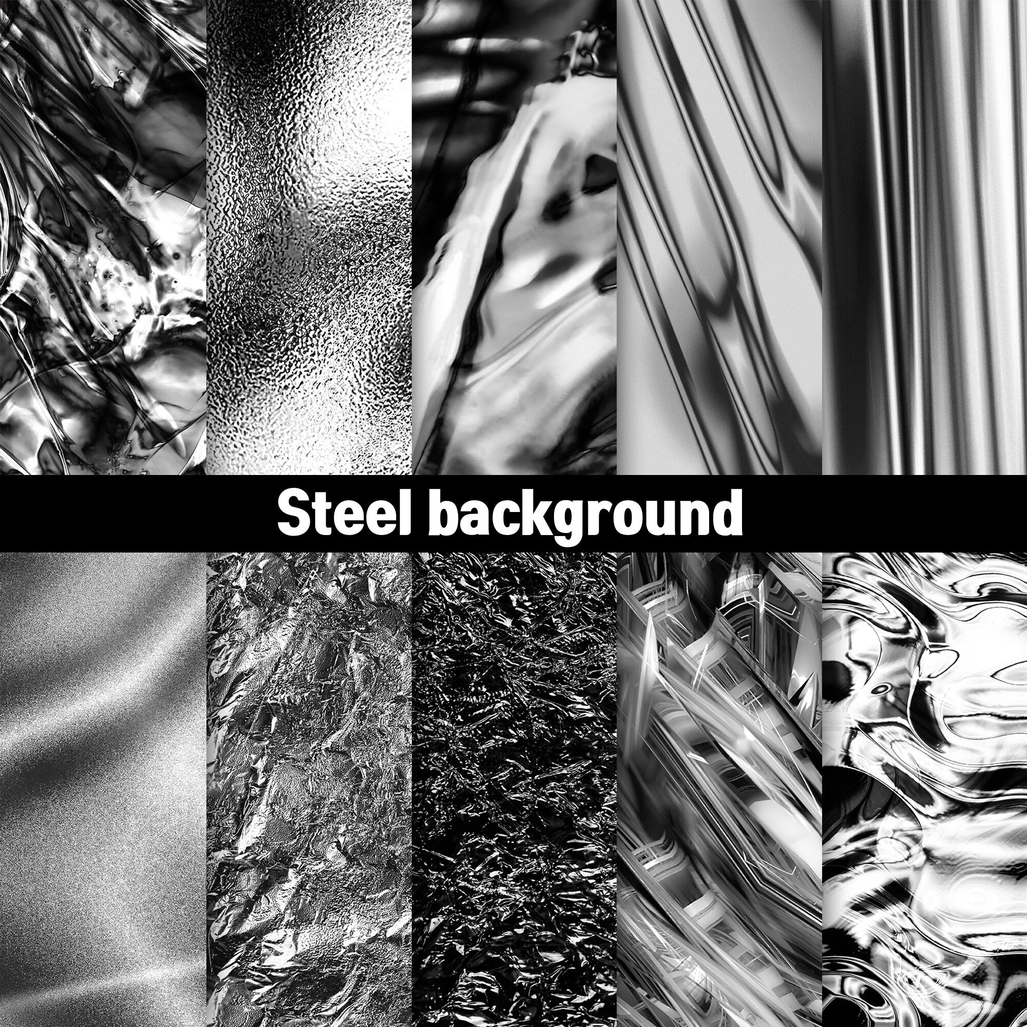 Silver Metallics Digital Paper, Metal Digital Paper, Silver Textures ...