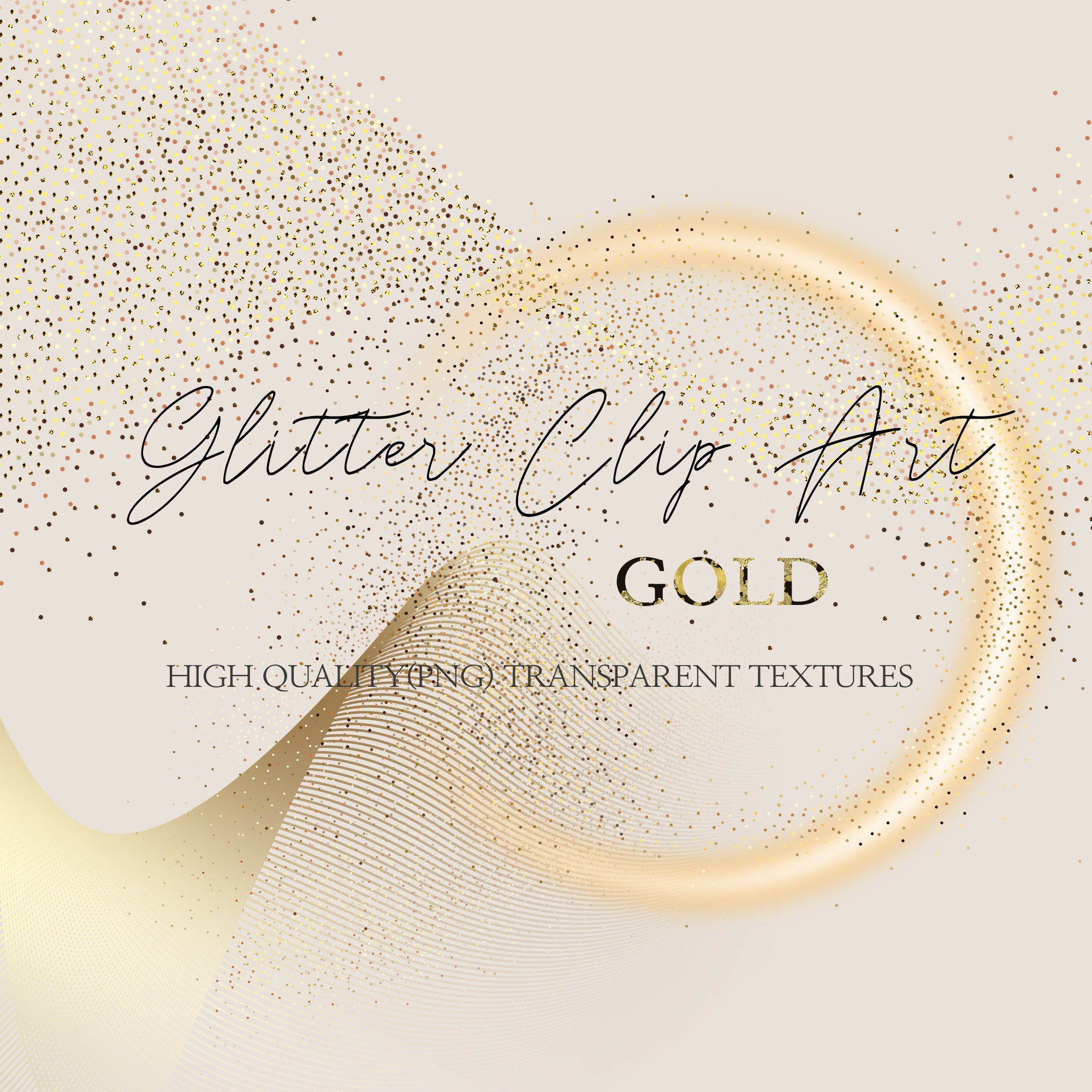 Gold Glitter Clip Art, Gold Dust Clipart, Fairy Dust, PNG Files ...