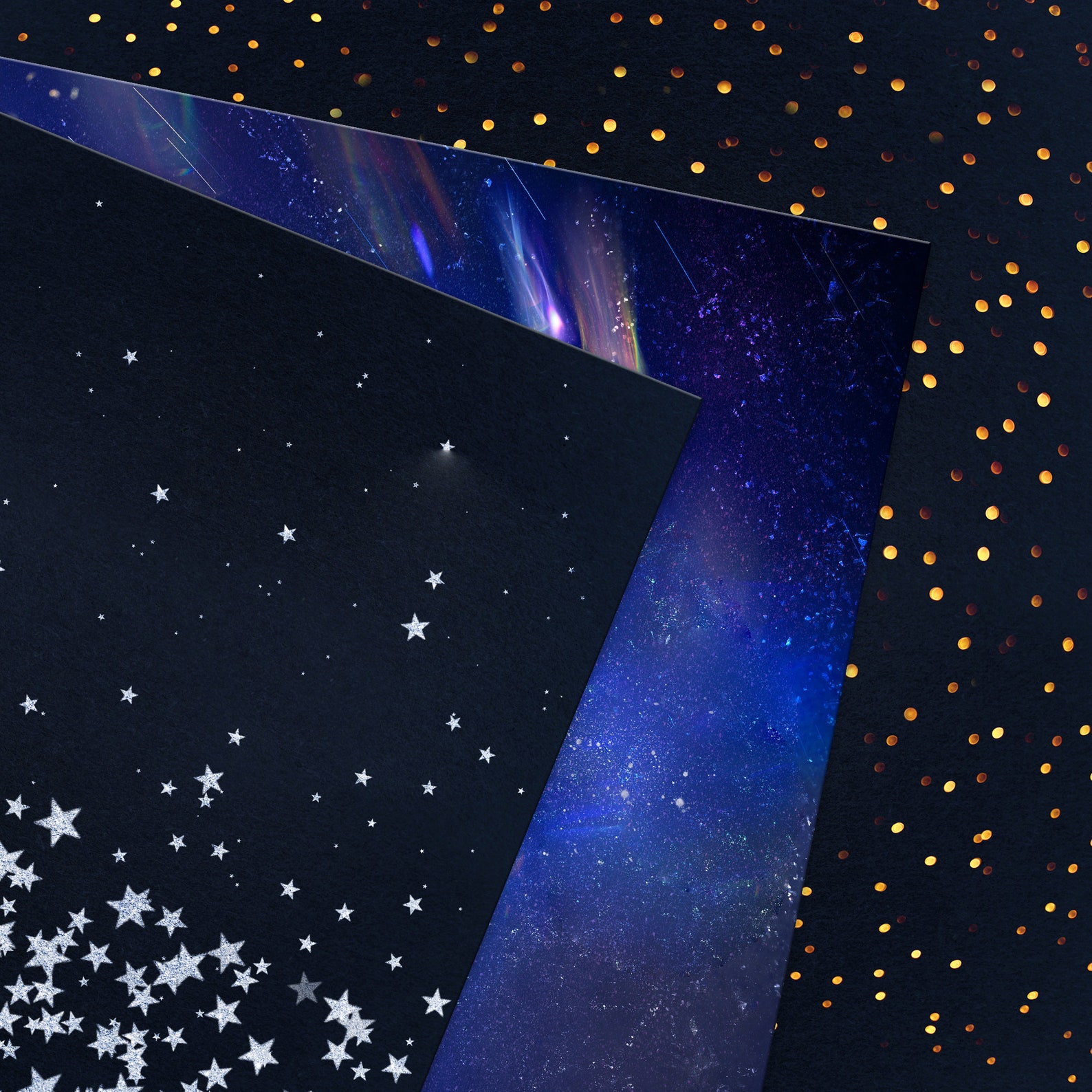 Starry Night Digital Paper, Digital Scrapbooking Kit, Night Sky Dream ...