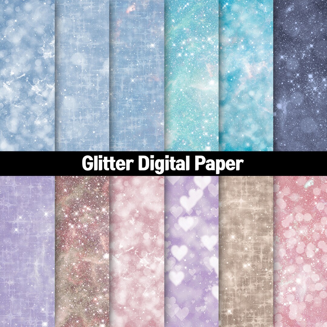 Glitter Digital Paper, Glitter Clipart, Scrapbooking Printable Glitter ...