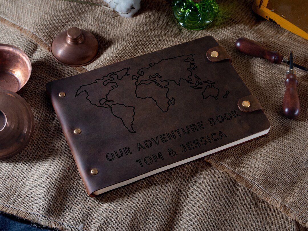 Leather Personalized Adventure Book for Couple Honeymoon - Etsy