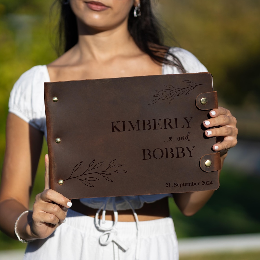 Happy Retirement Memory Book in Leather, Personalized Retirement Gift ...