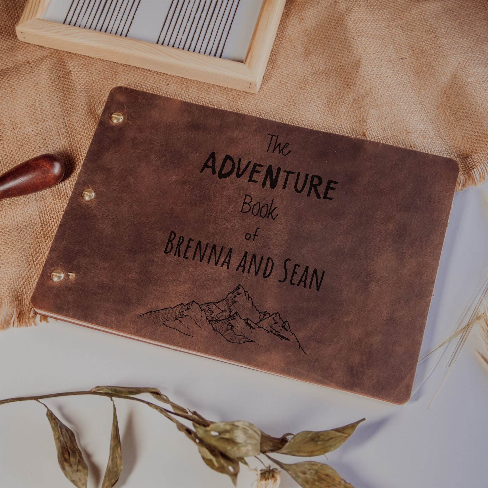 Personalized Leather Adventure Book for Couples, Monogrammed Travel ...