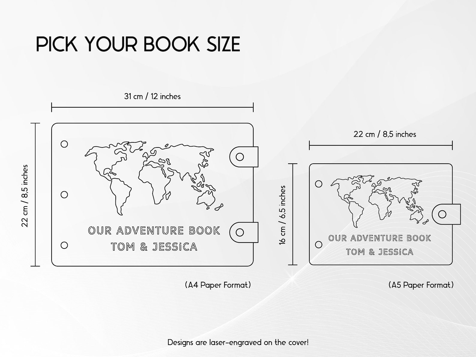 Leather Personalized Adventure Book for Couple, Honeymoon Memory Book ...
