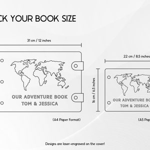 Leather Personalized Adventure Book for Couple, Honeymoon Memory Book ...