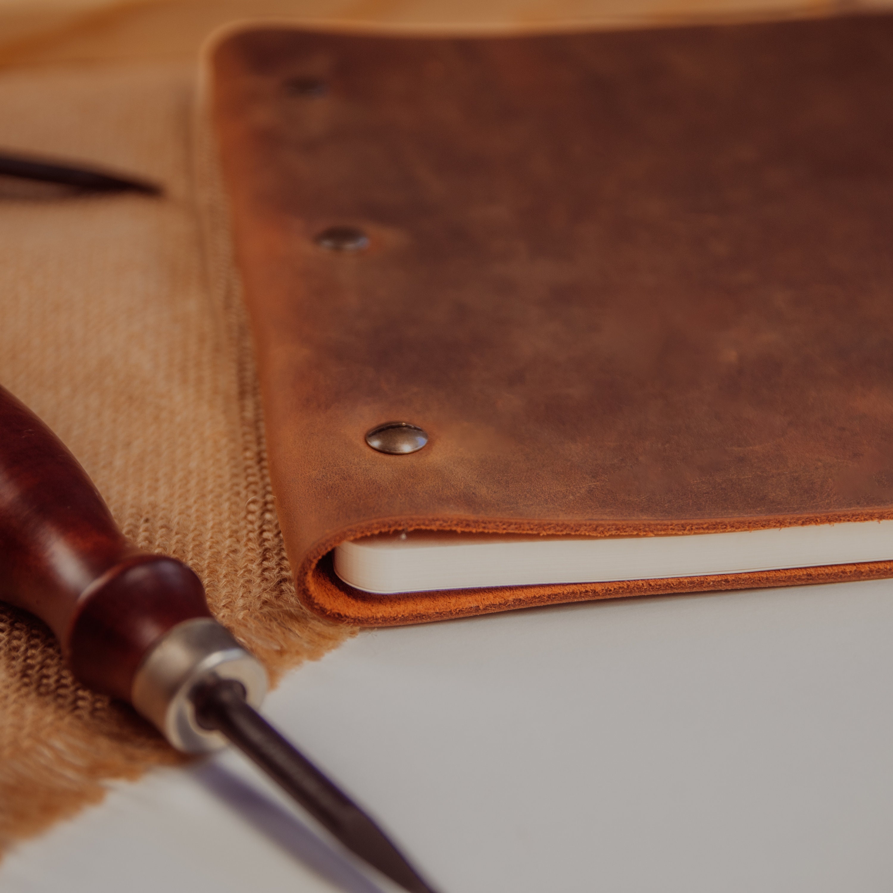 Personalized Leather Adventure Journal, Tropical Palm Tree Design ...