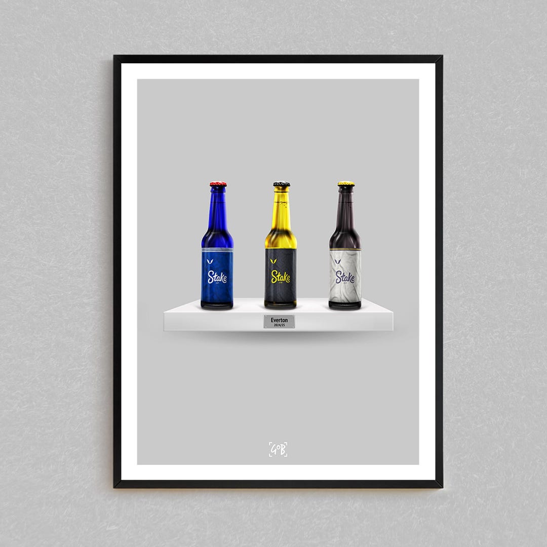 Everton 24/25 Premier League Kit Bottle Print | Everton Gifts - Etsy