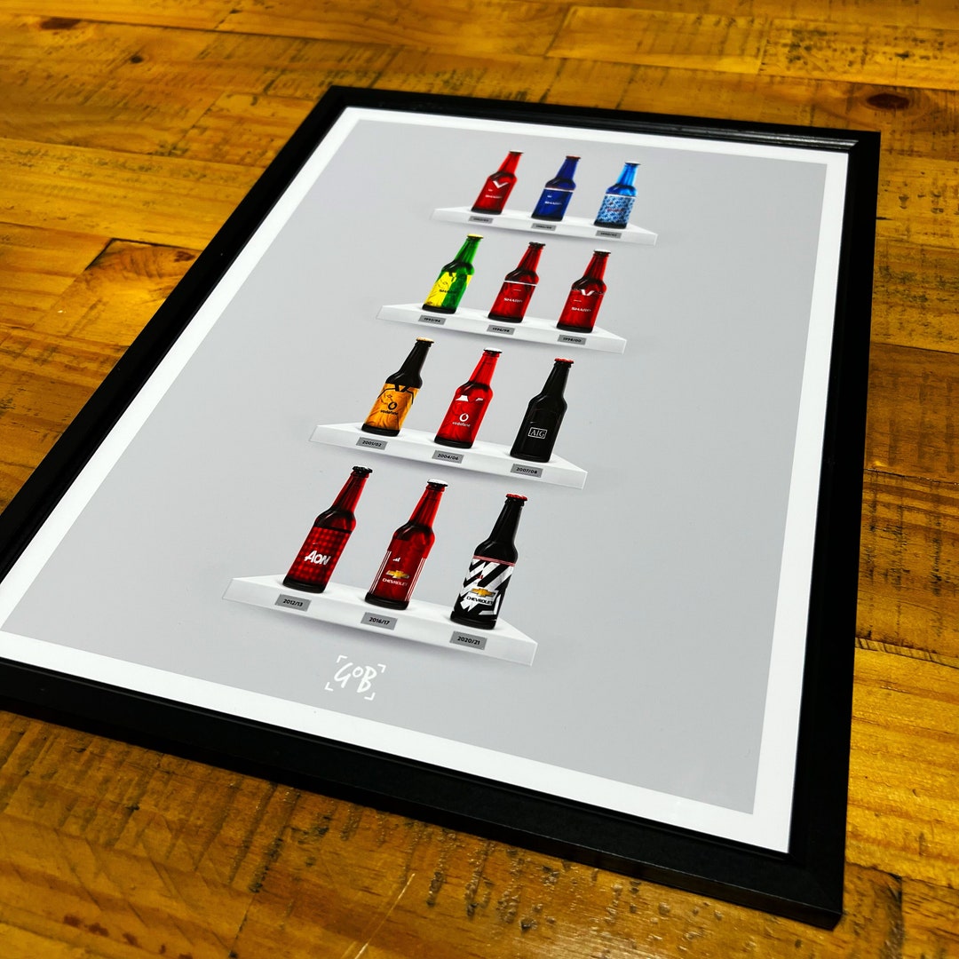 Man Utd FC Classic Bottle Print | Man U Gifts - Etsy