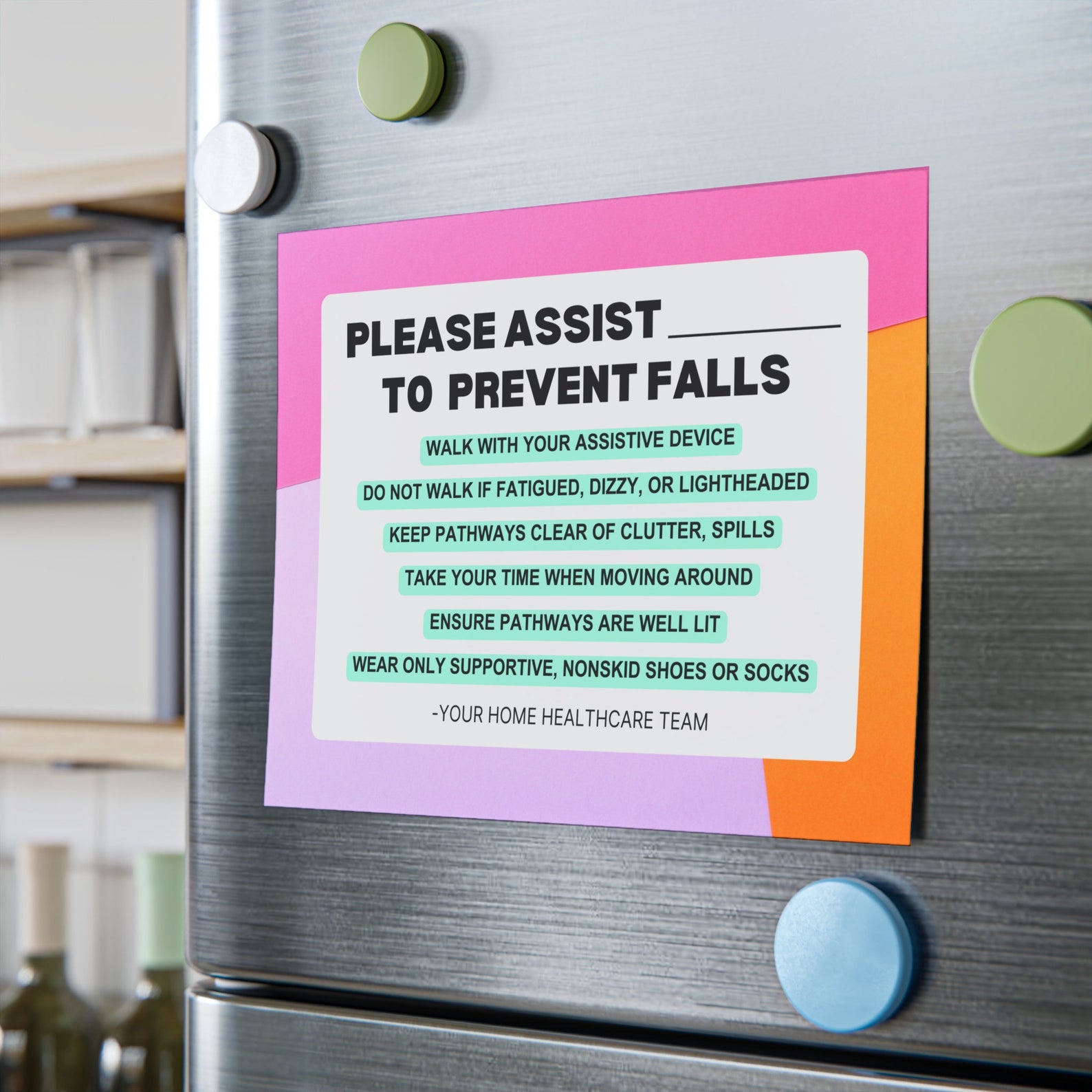 Fall Prevention Patient Instruction Note Pads 4"x6" Home Health Nurse ...