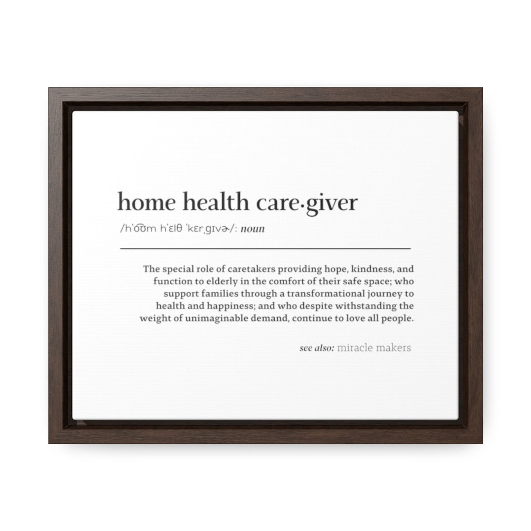 Home Healthcare Aide Definition Framed Canvas - Etsy