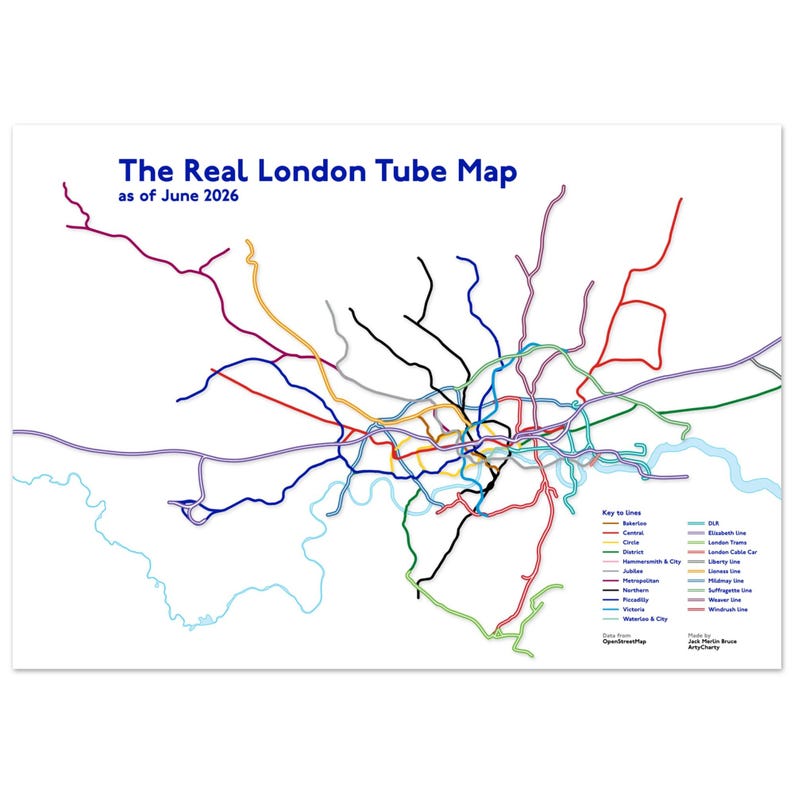 The Real London Tube Map (Edition 2026) - Etsy.de