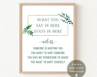Confidentiality Poster Sign Therapist Office Decor Counselor Gifts ...