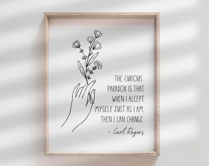 Carl Rogers Quote Therapy Print Psychology Art Therapy - Etsy