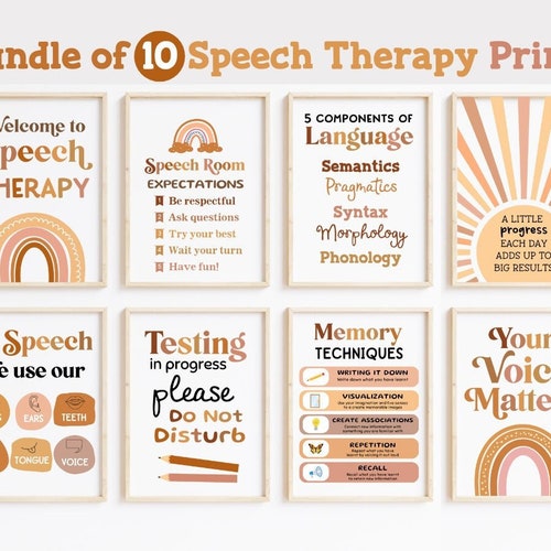 20 Speech Therapy Room Posters SLP Decor Language Pathologist - Etsy Canada