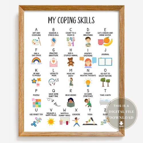 Coping Skills Poster Social Worker Office Decor School - Etsy