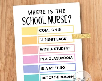 School Nurse Office Door Signs. Set of Seven Signs for Your - Etsy