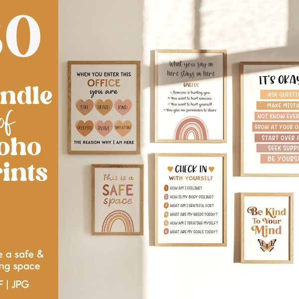 Boho Counselor Office Signs - Etsy
