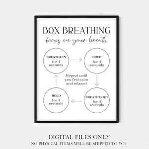 Box Breathing Counseling Poster Office Decor Therapy School Counselor ...