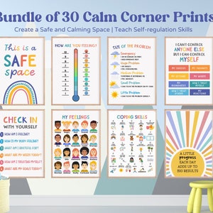 30 Calming Corner Posters Calm Down Strategies Printable Art for Kids ...