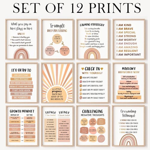 Bundle 8 Therapy Office Decor Therapist Poster Counseling Wall - Etsy