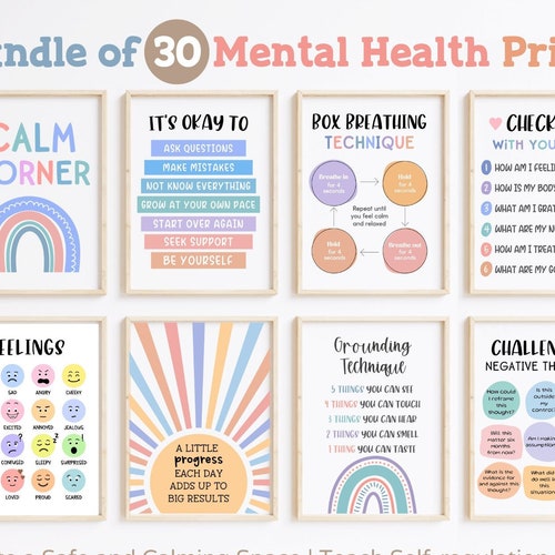 Bundle 18 School Counselor Office Decor Mental Health Posters - Etsy