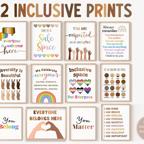 15 Diversity Inclusion Classroom Posters School Counselor - Etsy
