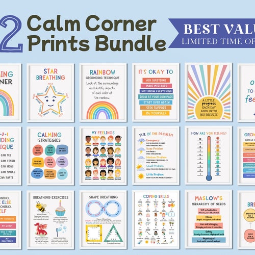 30 Calm Down Corner Posters Sign Kit Calming Decor Print - Etsy