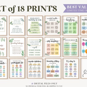 Boho Therapist Office Wall Art Set of 6 Therapy Posters Motivational ...