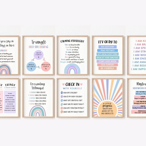 Bundle Set of 4 Psychotherapy Office Art Social Worker Posters | Etsy