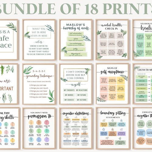 Bundle 18 School Counselor Office Decor Mental Health Posters - Etsy