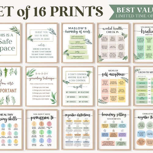 Bundle 8 Therapy Office Decor Therapist Poster Counseling Wall - Etsy