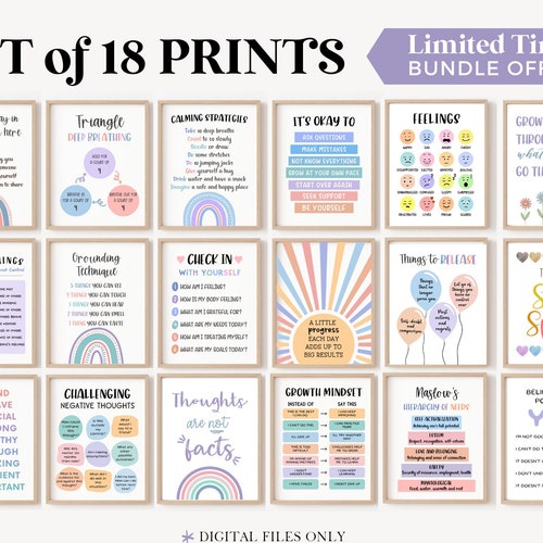 Bundle 8 Therapy Office Decor Therapist Poster Counseling Wall - Etsy