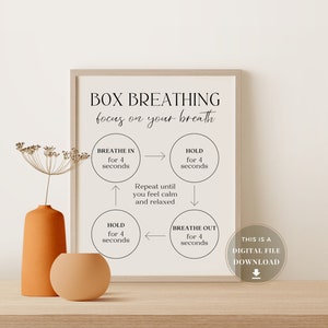 Box Breathing Counseling Poster Office Decor Therapy School - Etsy