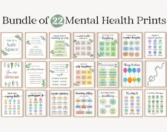 20 Boho Therapist Office Decor Social Worker Posters Therapy Art ...