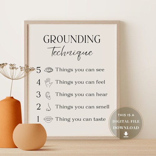 Grounding Technique School Psychologist Office Decor Poster - Etsy