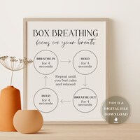 Box Breathing Exercise Poster-square Breathing Technique Kids-mindful ...