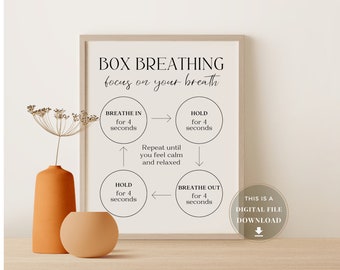 Box Breathing Poster - Etsy