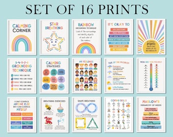 10 Calm Down Corner Posters Sign Kit Calming Decor Print Counselor ...