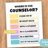 Editable School Psychologist Door Sign Where is the Social Worker ...