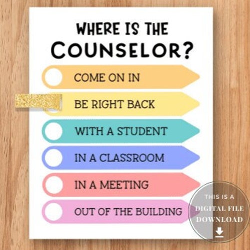 School Counseling Office Sign Door Counselor Decor Where is - Etsy
