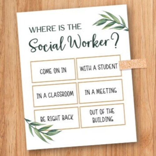 Where is the Social Worker Door Sign Classroom Decor School - Etsy