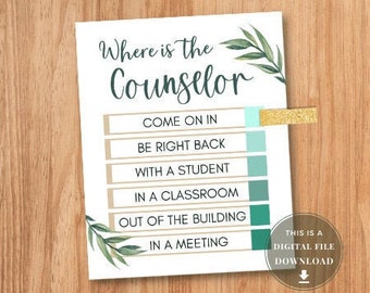 School Counselor Sign Door Office Where is the Hanger for | Etsy